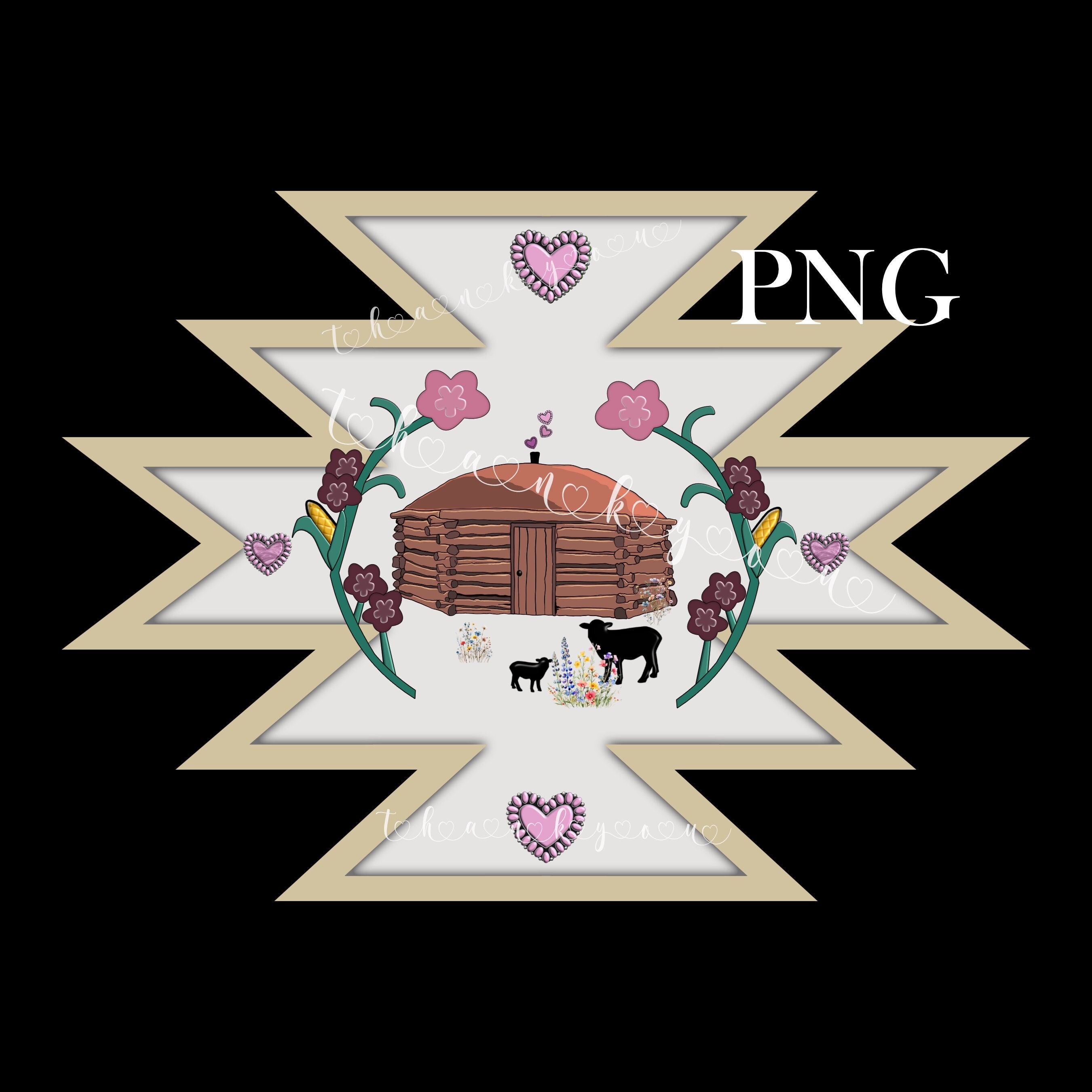 Navajo Hogan Spring Scene PNG, Native American, Indigenous, Download ...