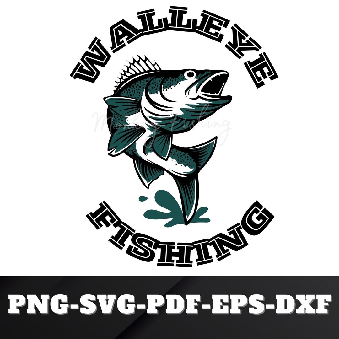 Walleye Fishing Logo Design Clipart for Digital Download for Print /t ...