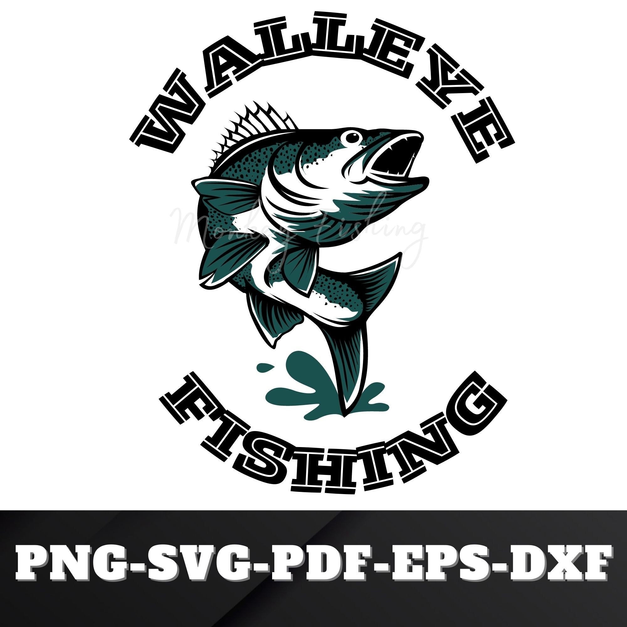 Walleye Fishing Logo Design Clipart for Digital Download for Print /t ...