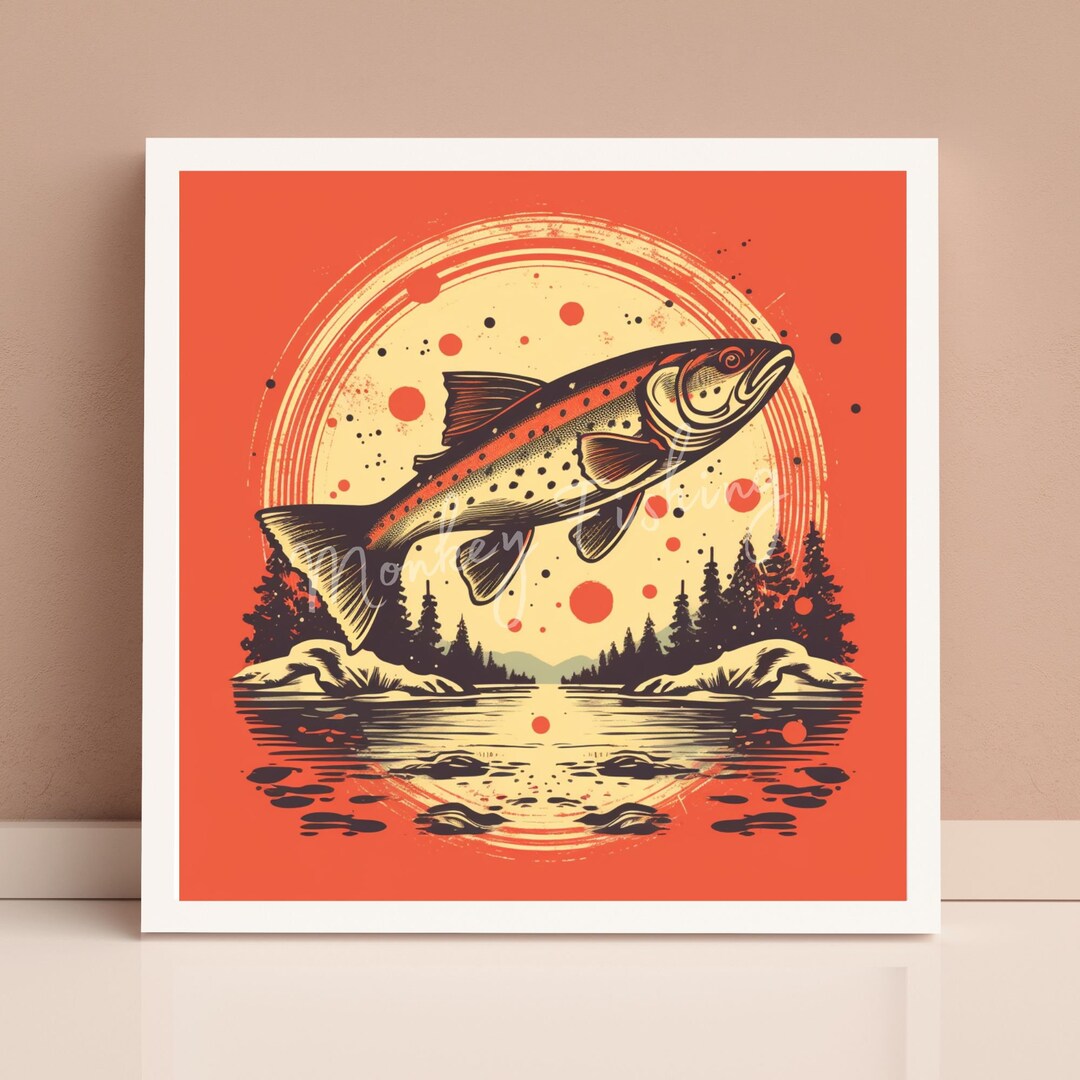 Trout Fishing Decor, Fishing Pictures for Framing, , Fishing Home ...