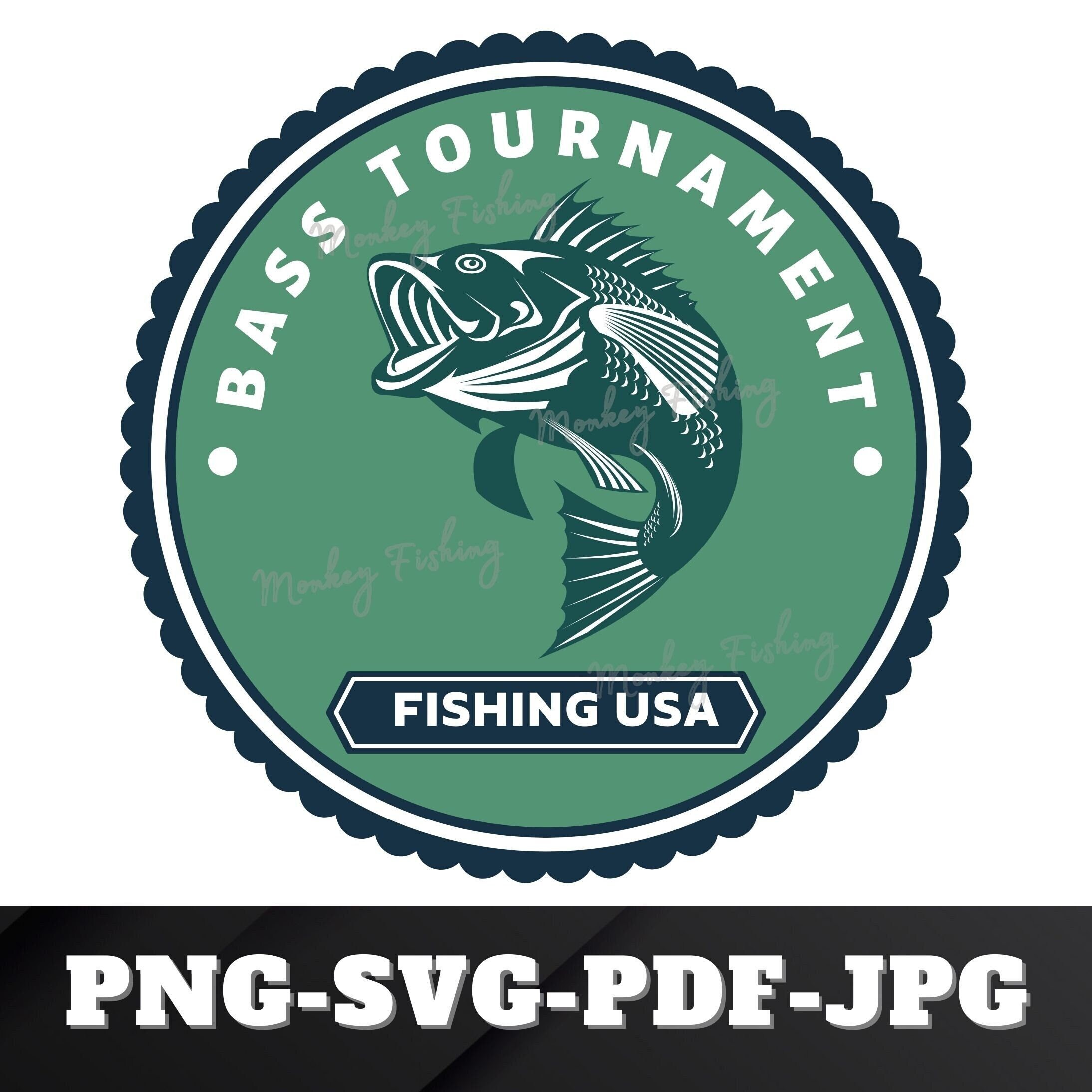 Bass Sticker Fishing Logo Vector Clipart for Digital Download - Etsy