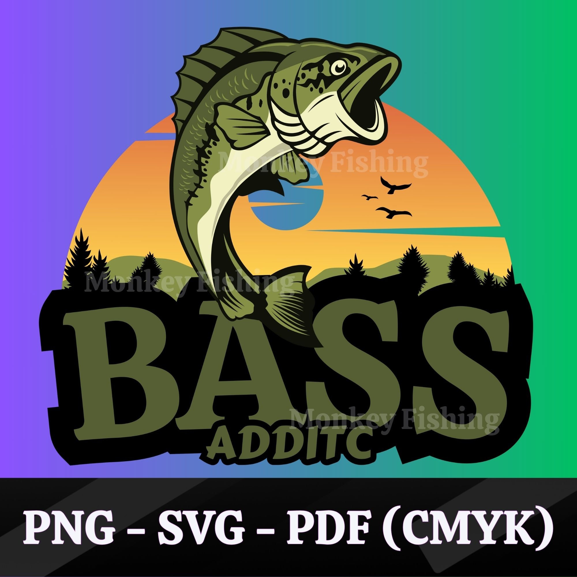 Bass Addict Svg, Bass Fish Svg, Bass Fish Png, Largemouth Bass Svg ...