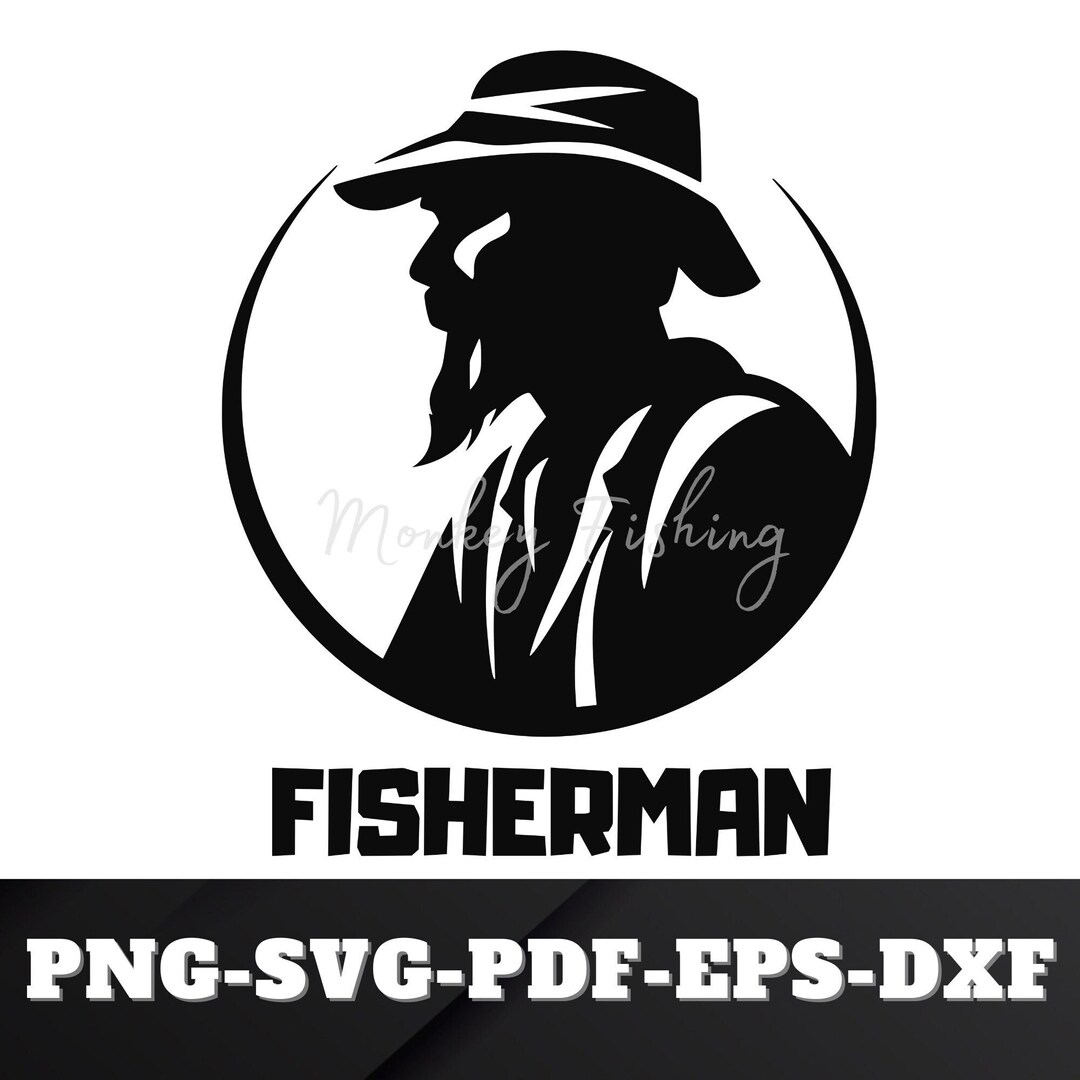 Fisherman Vector Clipart for Digital Download for Print /t-shirt/caps ...