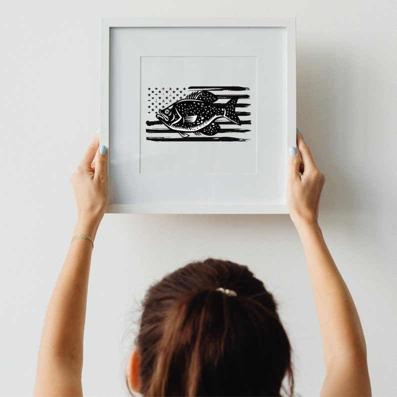 Crappie Fishing Flag USA Clipart for Digital Download for Printing / T ...