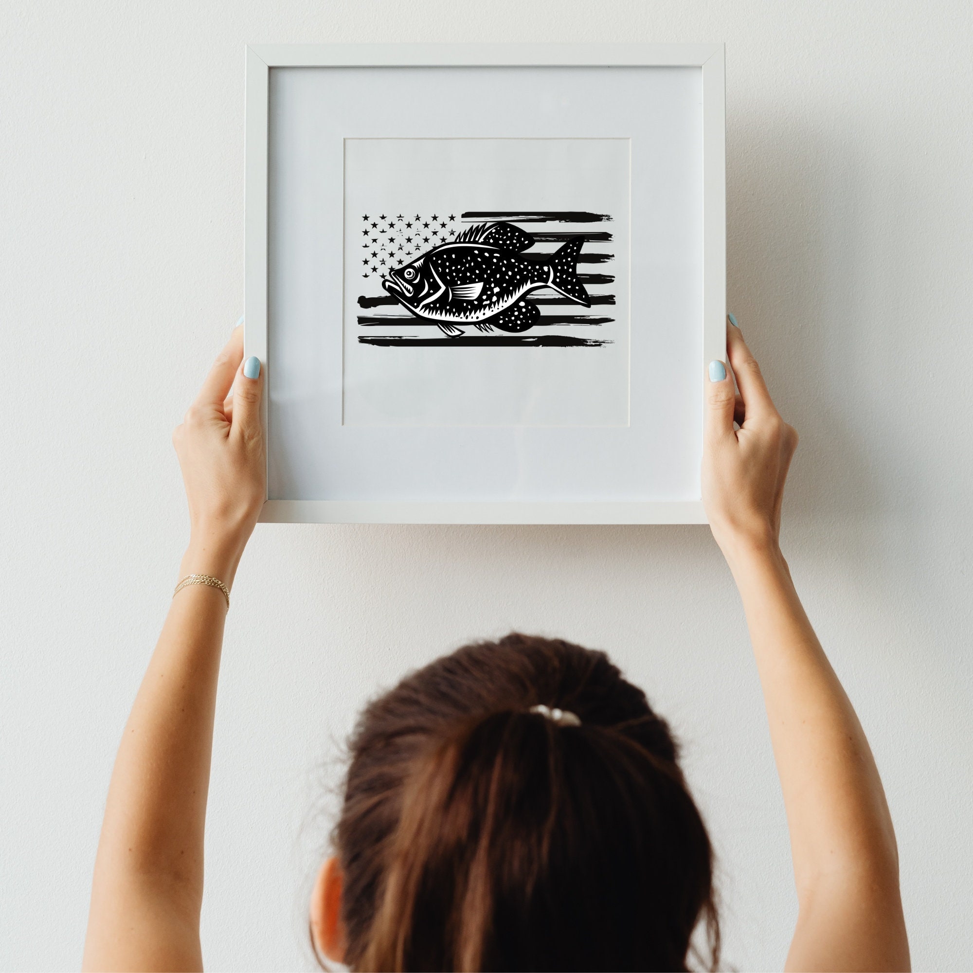 Crappie Fishing Flag USA Clipart for Digital Download for Printing / T ...