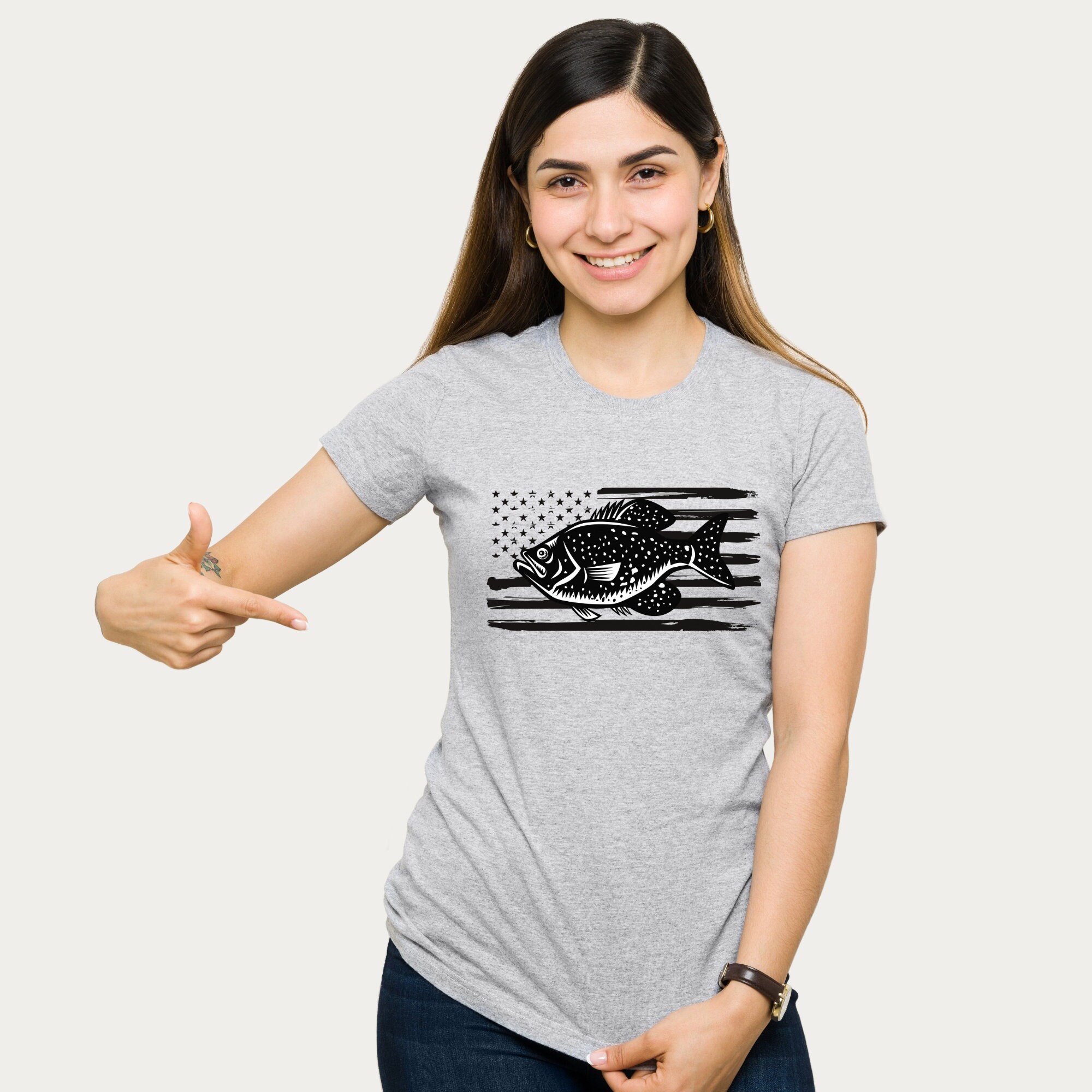 Crappie Fishing Flag USA Clipart for Digital Download for Printing / T ...