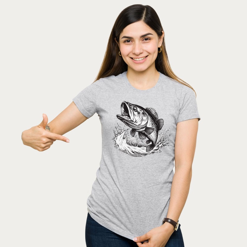 Bass Fish Jumping Clipart for Digital Download for Print / Tshirts ...