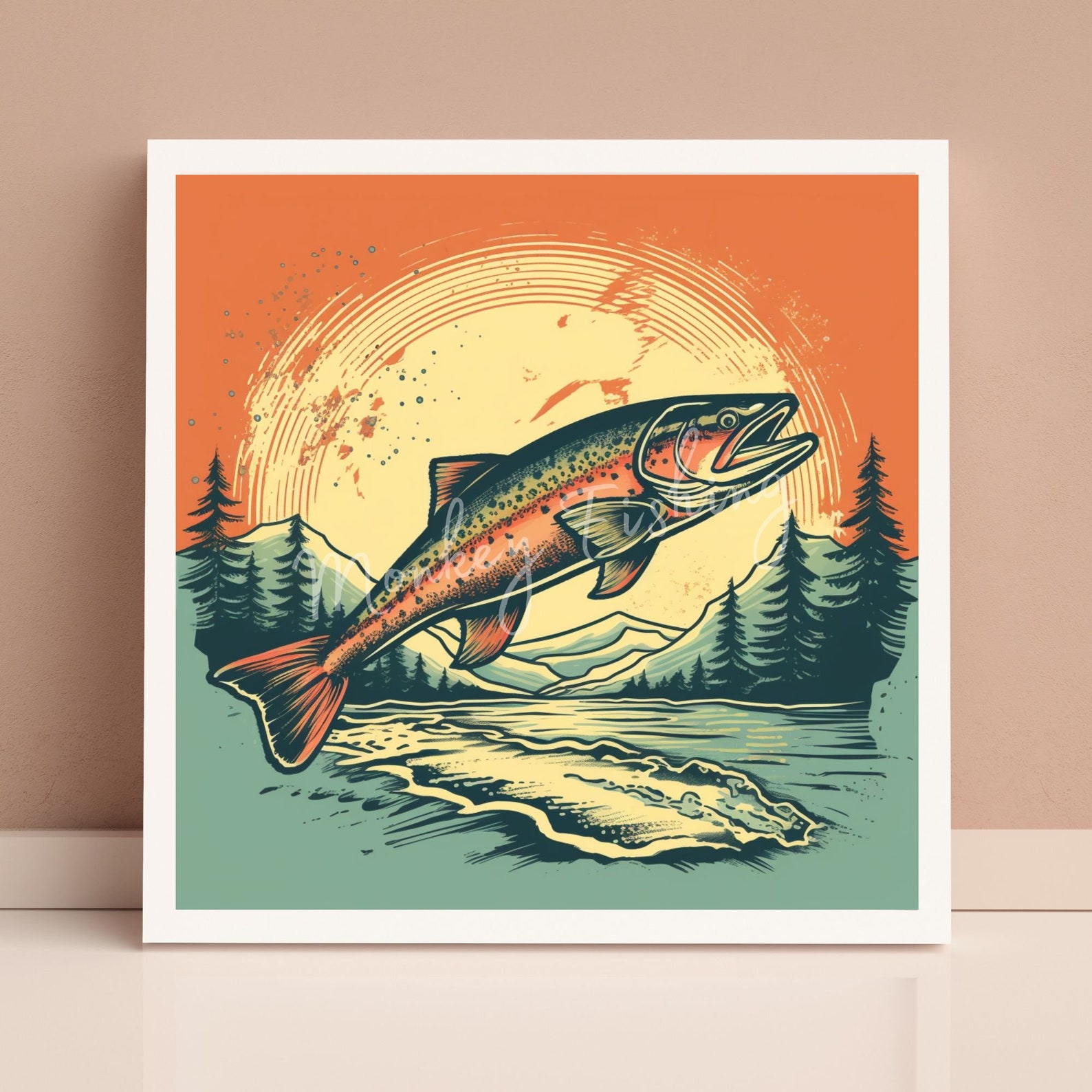 Trout Fishing Decor, Fishing Pictures for Framing, , Fishing Home ...