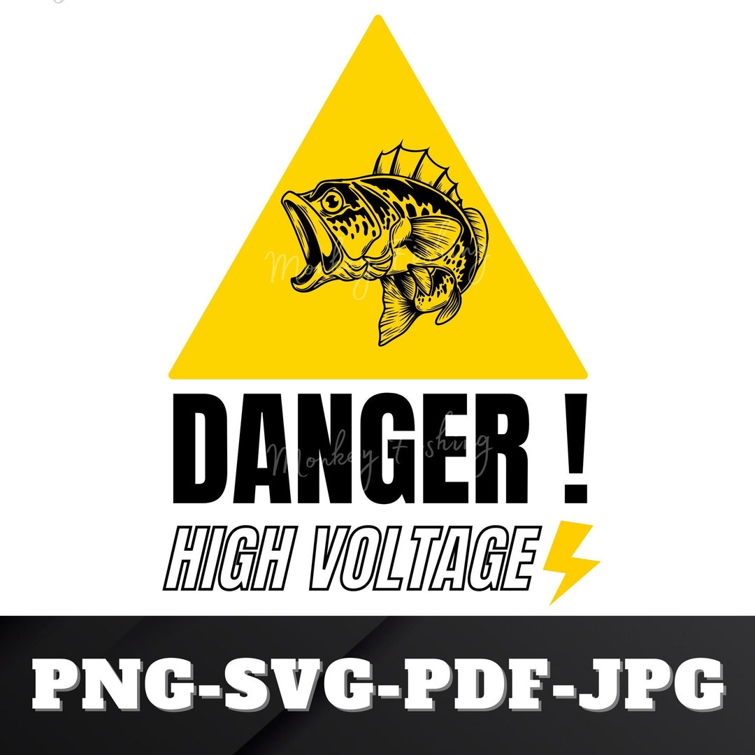 Bass Fishing Danger Clipart for Digital Download for Print / - Etsy