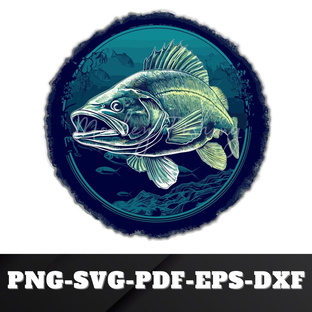 Bass Fishing Logo Clipart for Digital Download for Print /t-shirt/caps ...