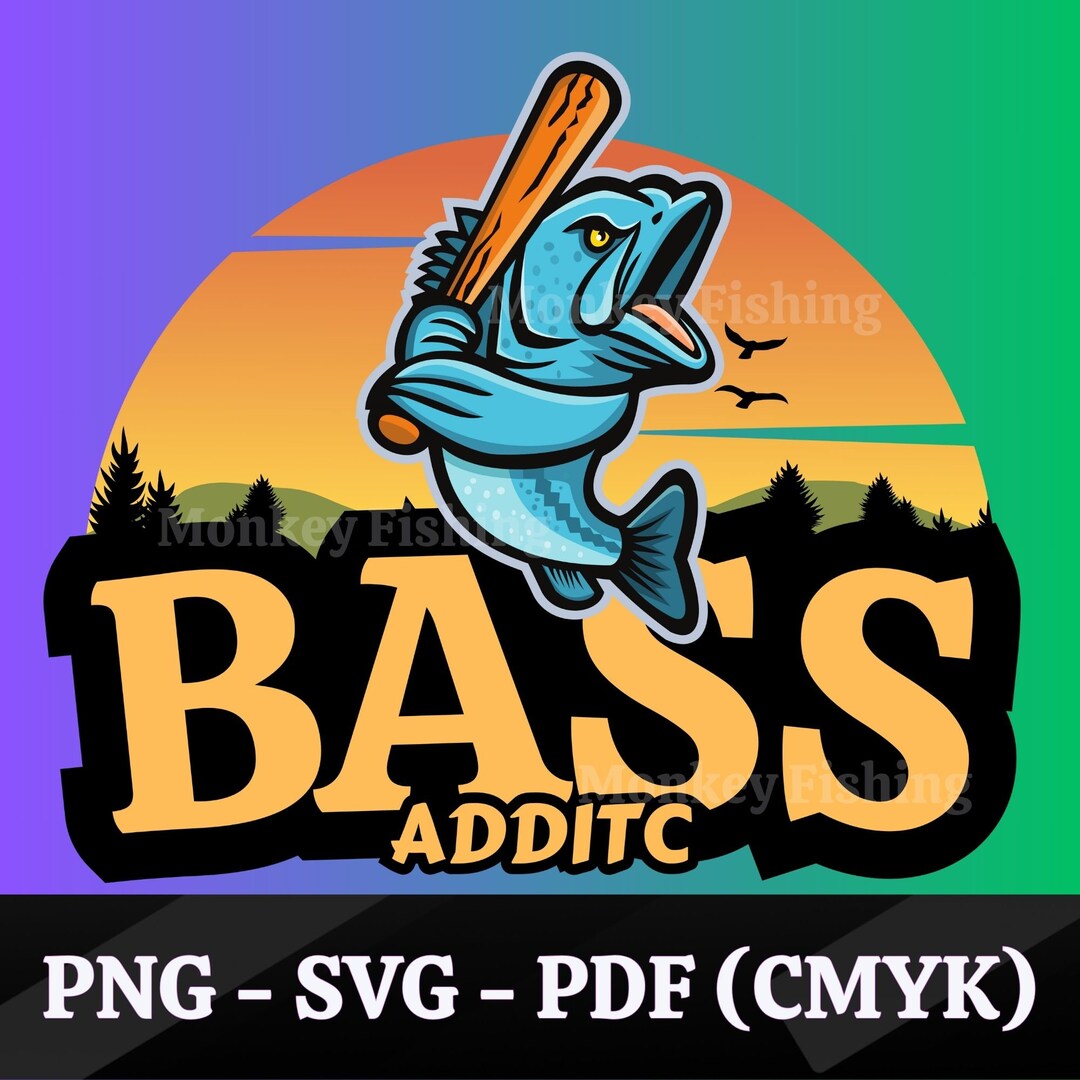 Bass Addict Svg, Bass Fish Svg, Bass Fish Png, Largemouth Bass Svg ...