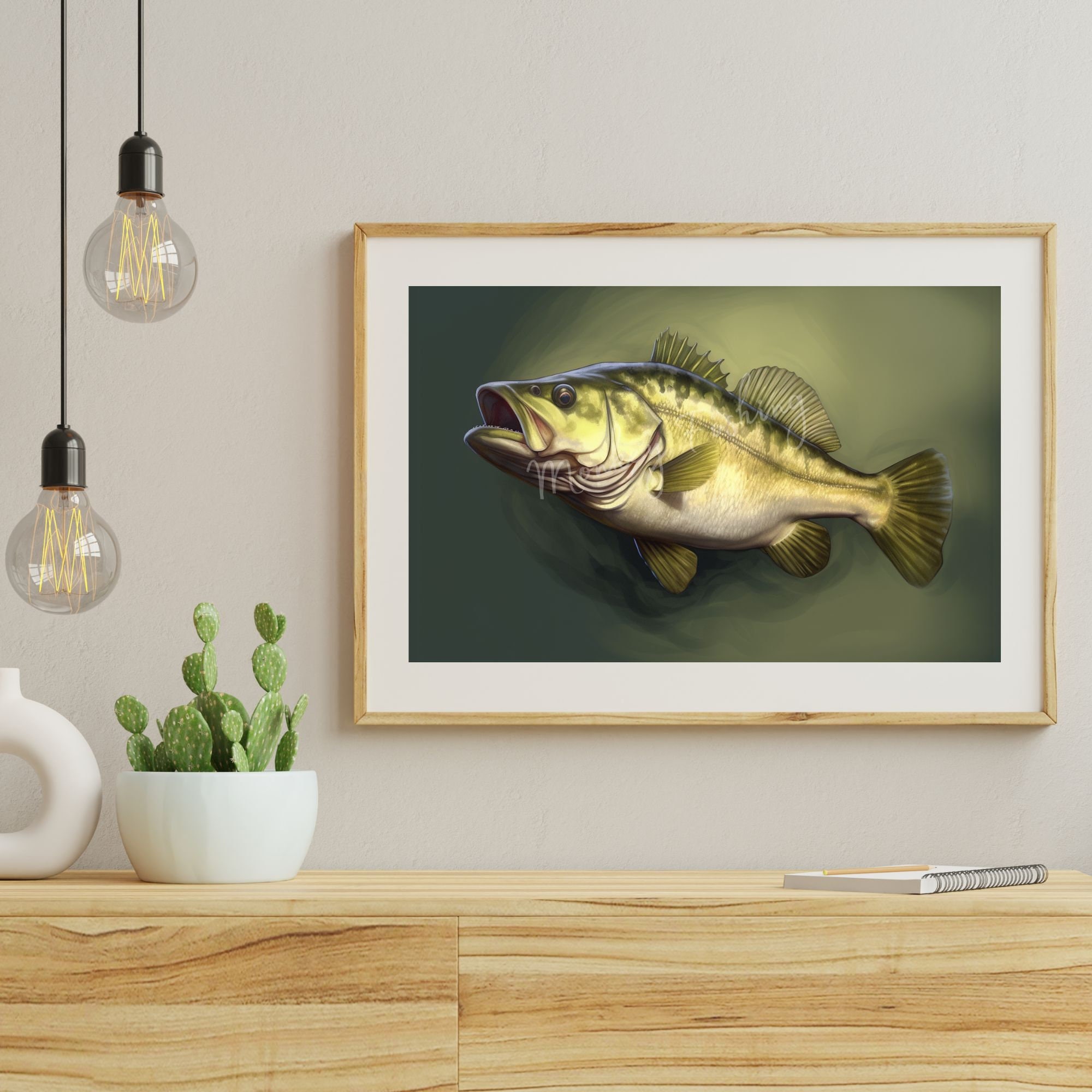 Bass Fishing Decor, Largemouth Bass Fishing Pictures for Framing ...