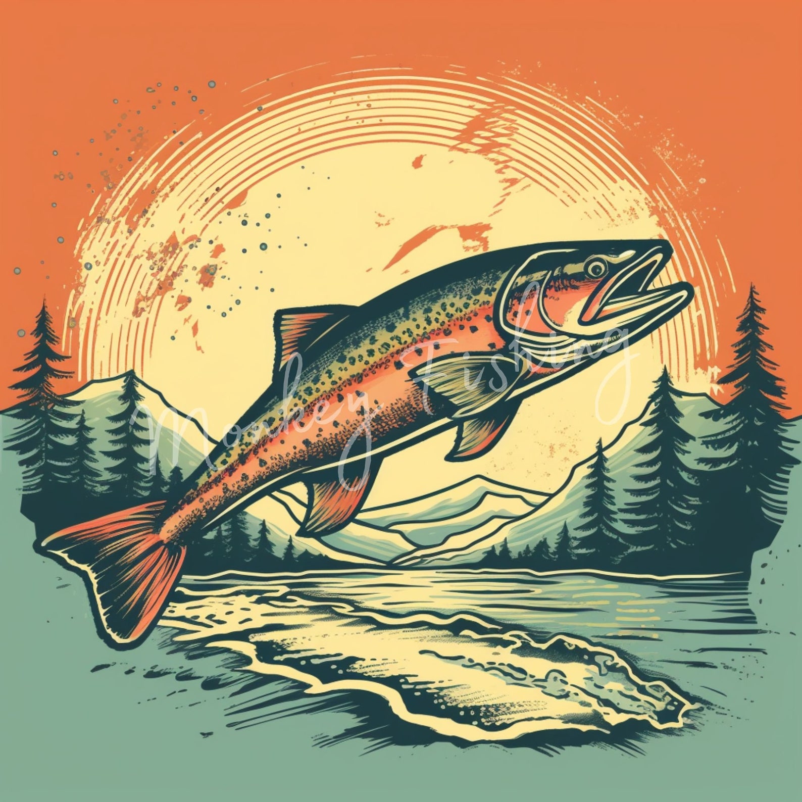 Trout Fishing Decor, Fishing Pictures for Framing, , Fishing Home ...