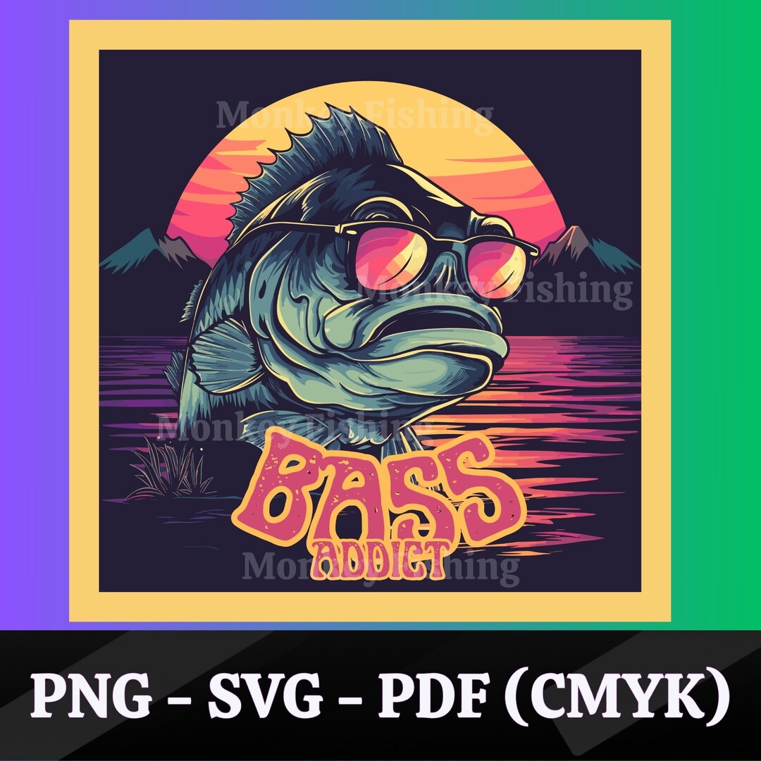 Bass Addict Svg, Bass Fish Svg, Bass Fish Png, Largemouth Bass Svg ...