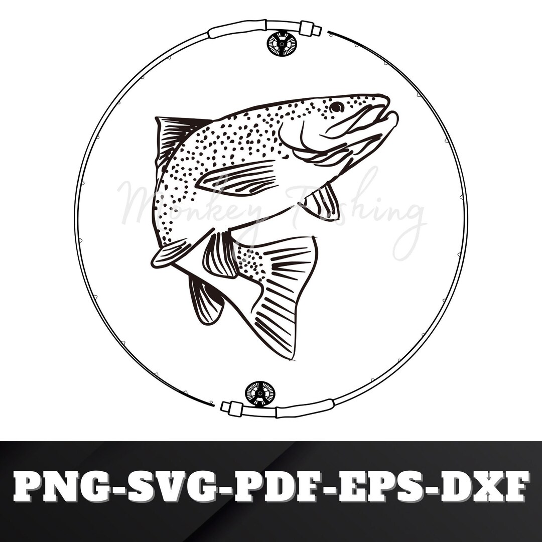 Trout Fishing Svg, Trout Fish Clipart, Trout Fish Cricut, Fishing Svg ...