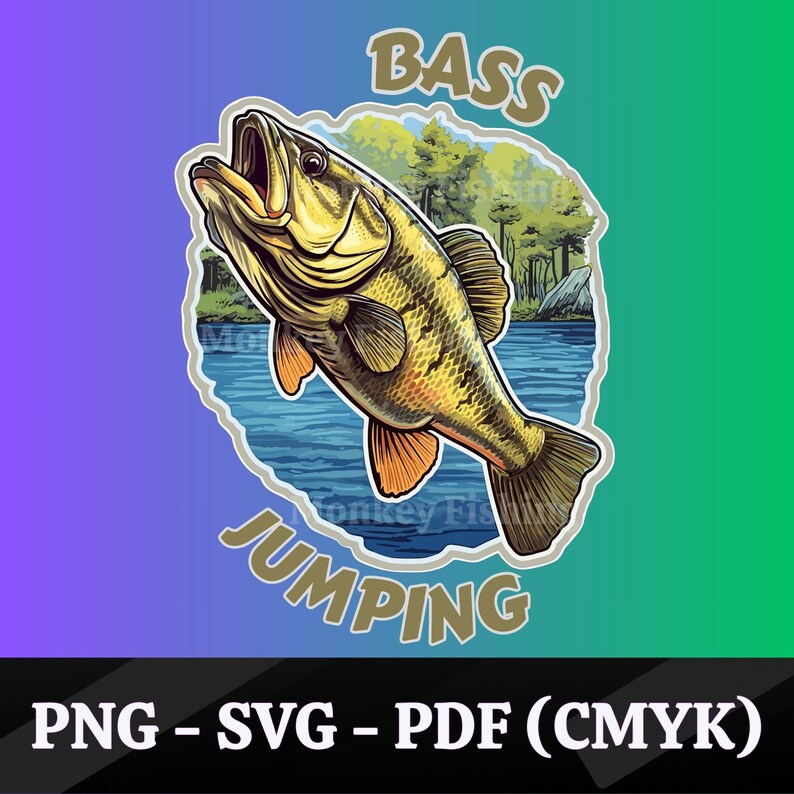 Bass Jumping Svg, Bass Fish Svg, Bass Fish Png, Largemouth Bass Svg ...