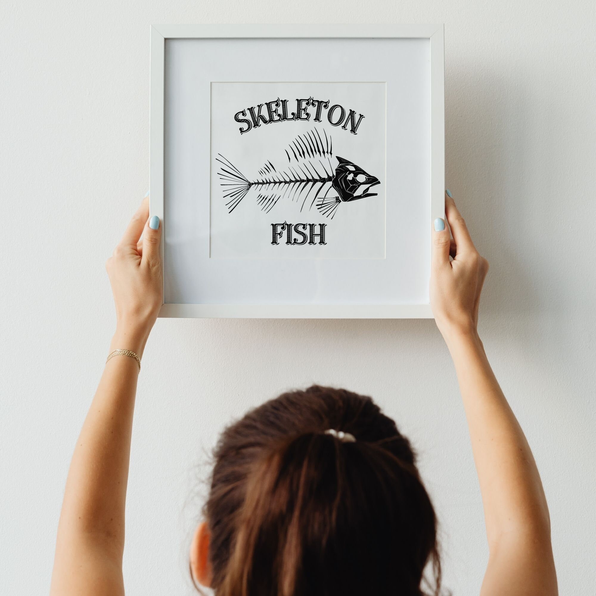 Skeleton Fish Vector Fishing Logo Fish Skeleton Clipart for - Etsy