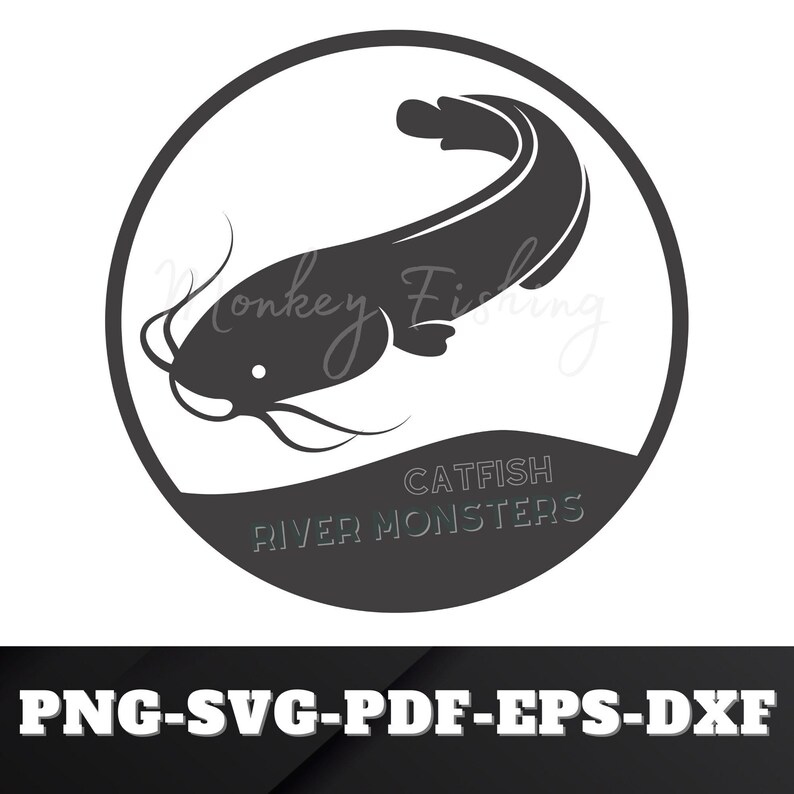 Catfish Fishing Vector Logo Clipart for Digital Download for Printing ...