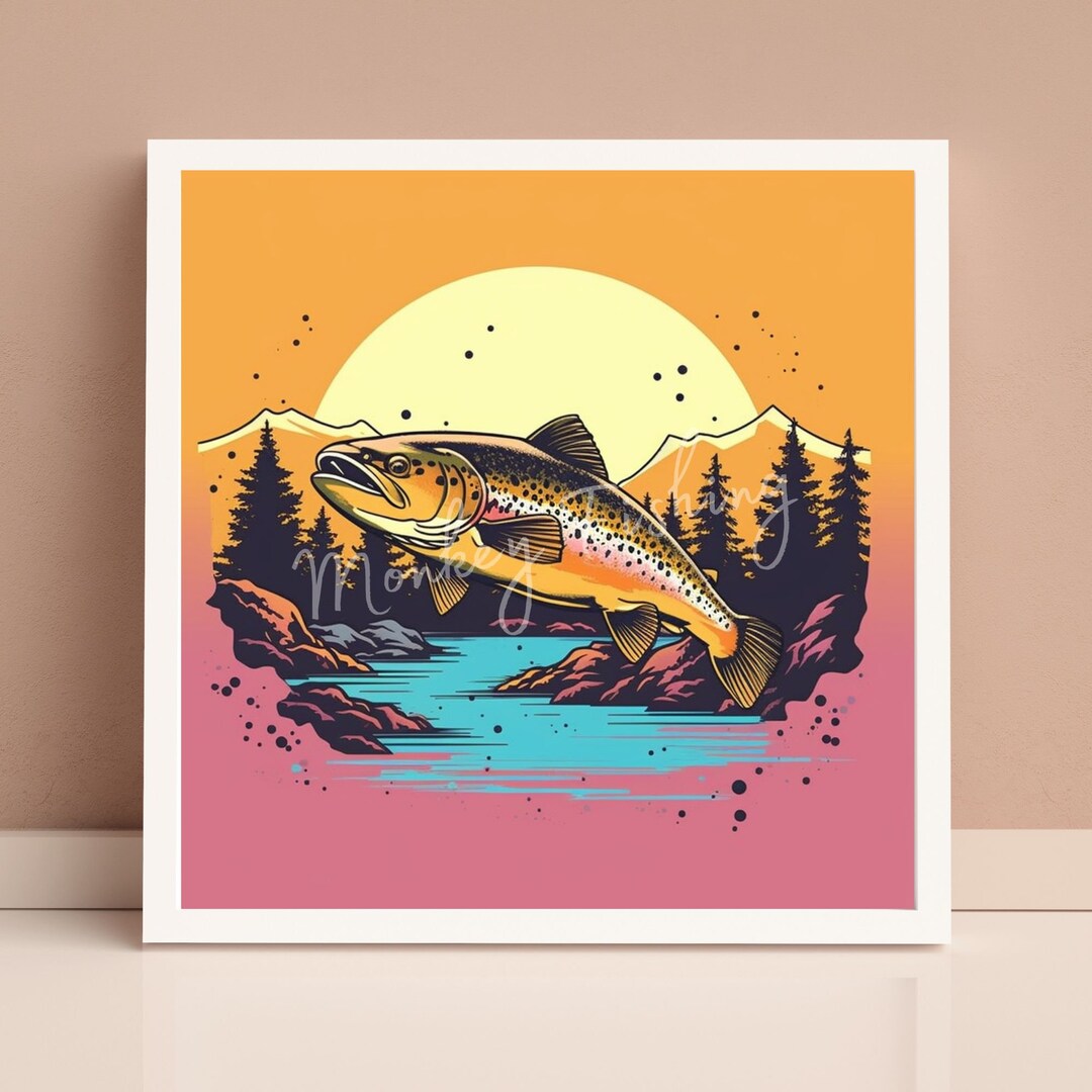 Trout Fishing Decor, Fishing Pictures for Framing, , Fishing Home ...