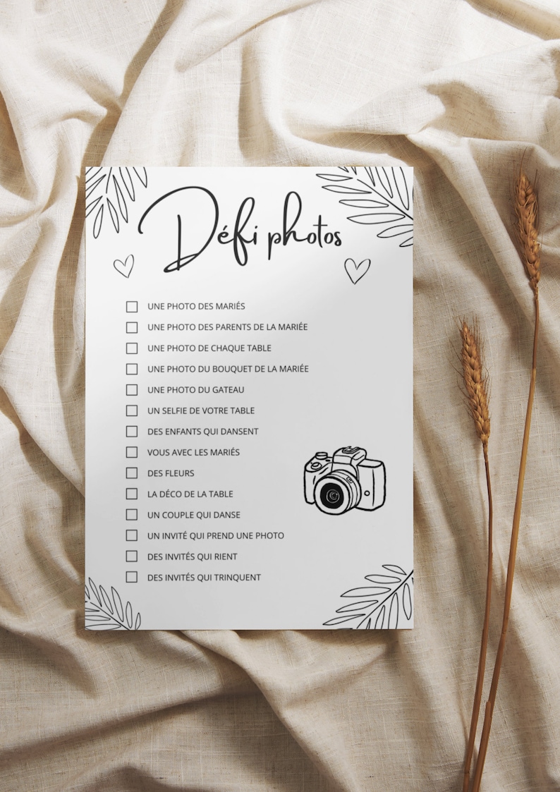 Affiche jeu de défi photos, animation photo pour mariage - Prêt à ... Affiche jeu de défi photos, animation photo pour mariage - Prêt à ...