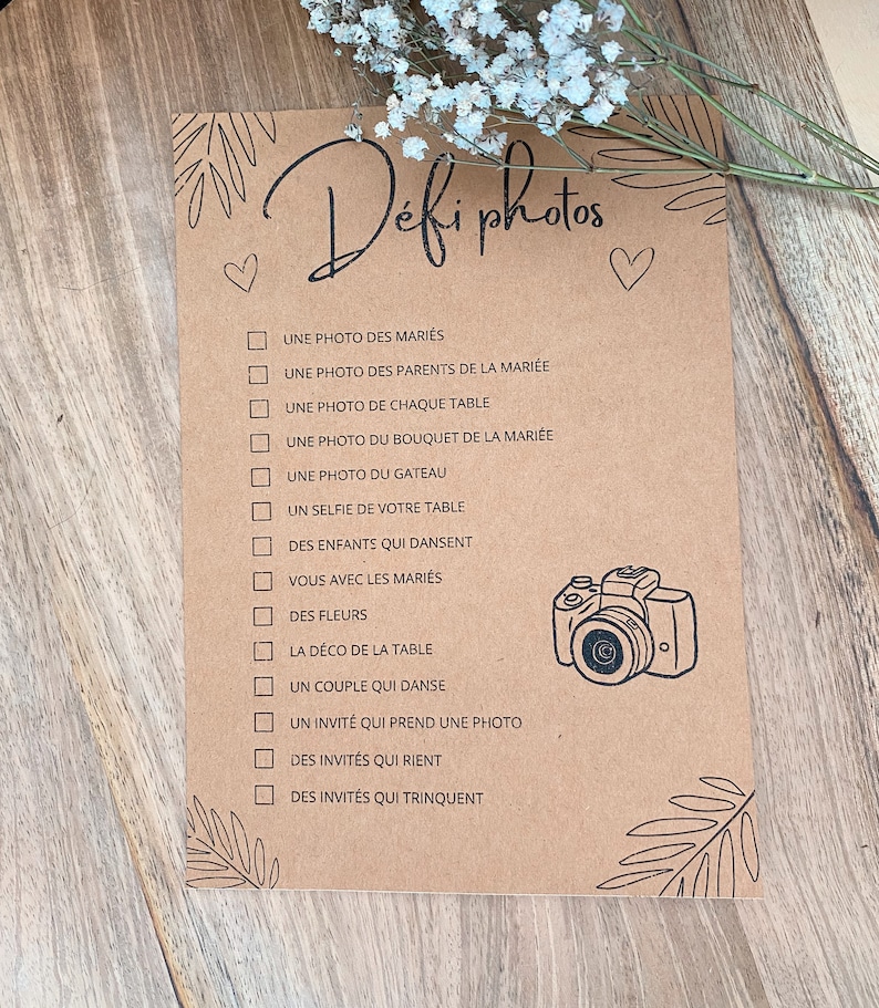 Affiche jeu de défi photos, animation photo pour mariage - Prêt à ... Affiche jeu de défi photos, animation photo pour mariage - Prêt à ...