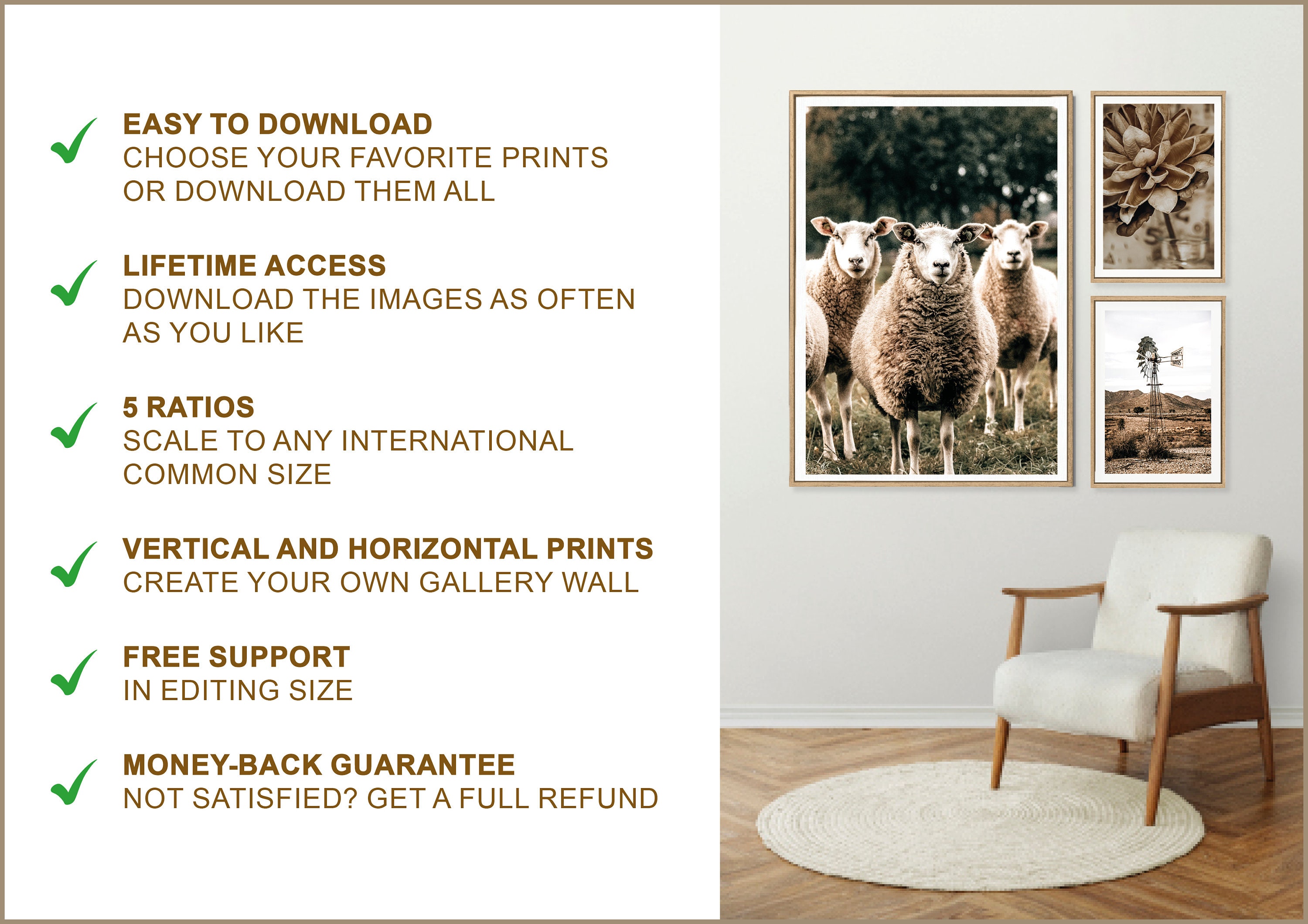 500 Prints RUSTIC Collection Rustic Wall Art Farmhouse - Etsy