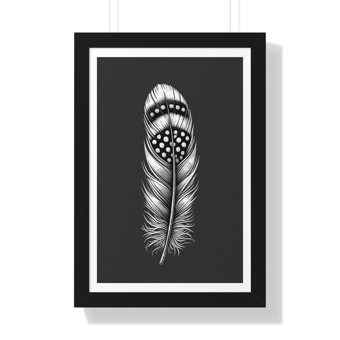 Black and White Feather No.2, Framed Vertical Poster - Etsy