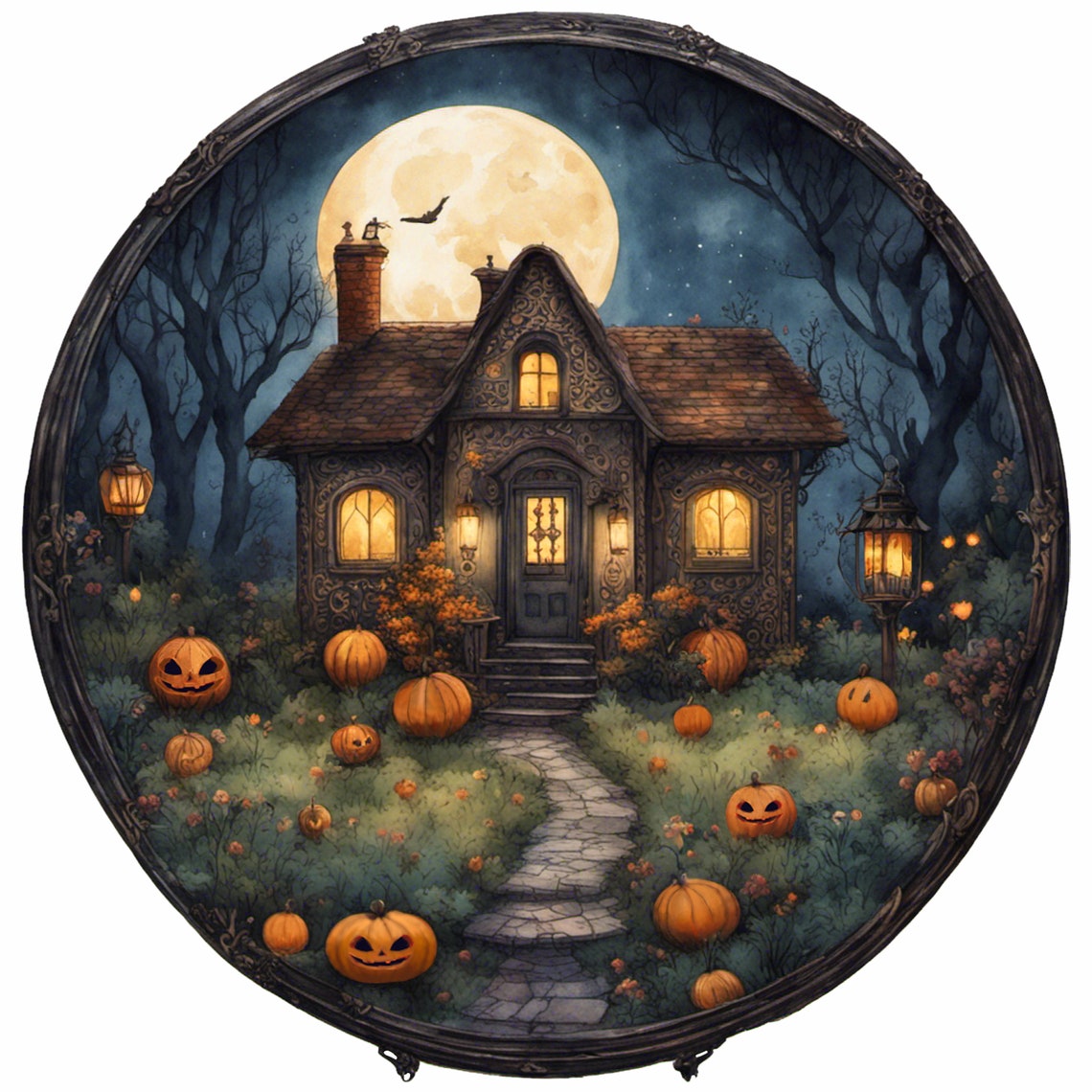 5 Halloween Cottages Digital Download Download & Print. - Etsy