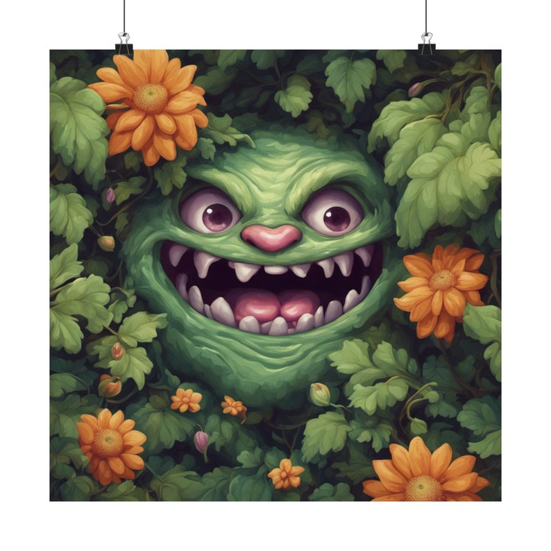 Green Halloween Monster Halloween Matte Vertical Posters - Etsy