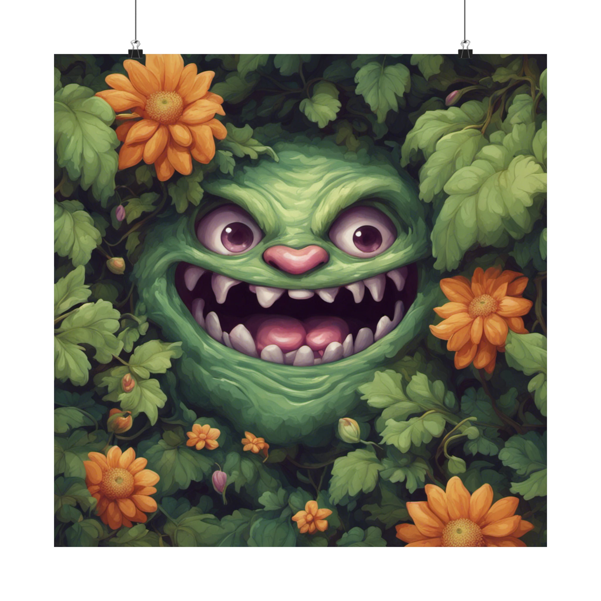 Green Halloween Monster Halloween Matte Vertical Posters - Etsy