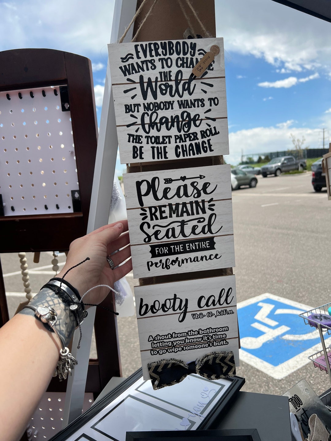 Funny 3 Piece Hanging Wood Bathroom Sign - Etsy