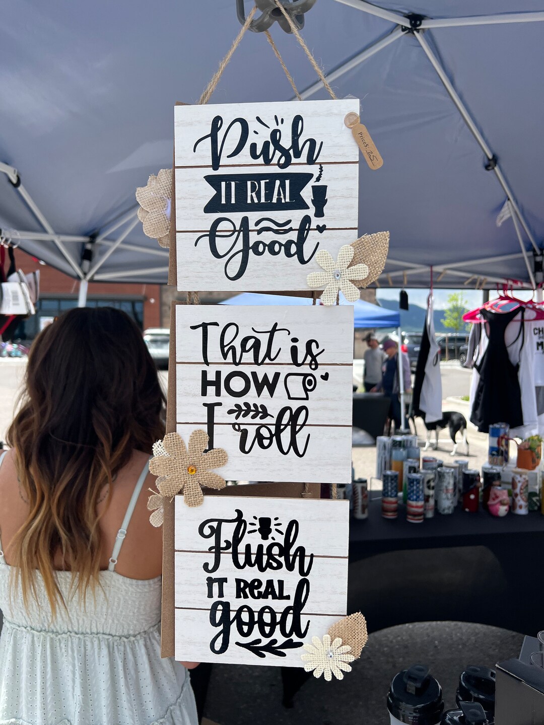 Funny 3 Piece Hanging Wood Bathroom Sign - Etsy