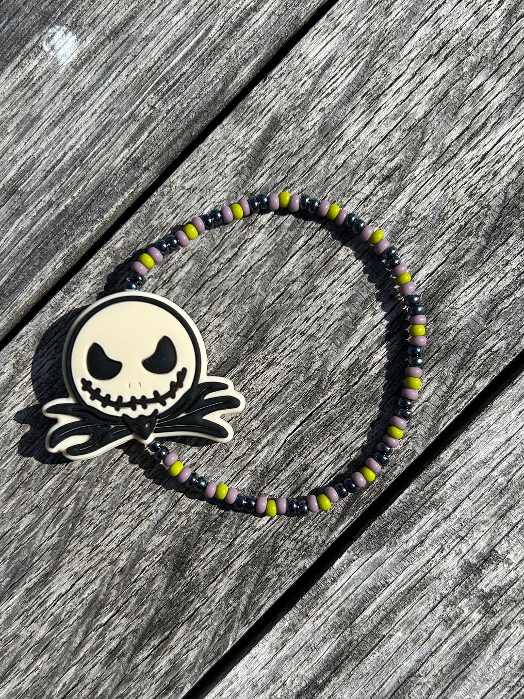 Jack Skellington Halloween Beaded Bracelet - Etsy
