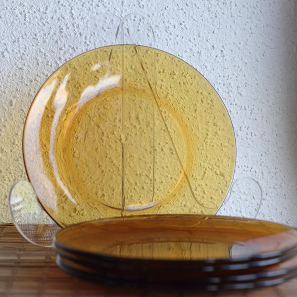 Amber Glass Plates - Etsy