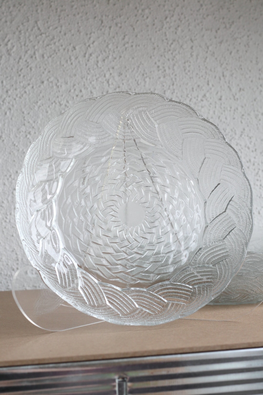 Vintage Textured Glass Plate, Vintage Arcoroc Glass Plate, Clear Glass ...