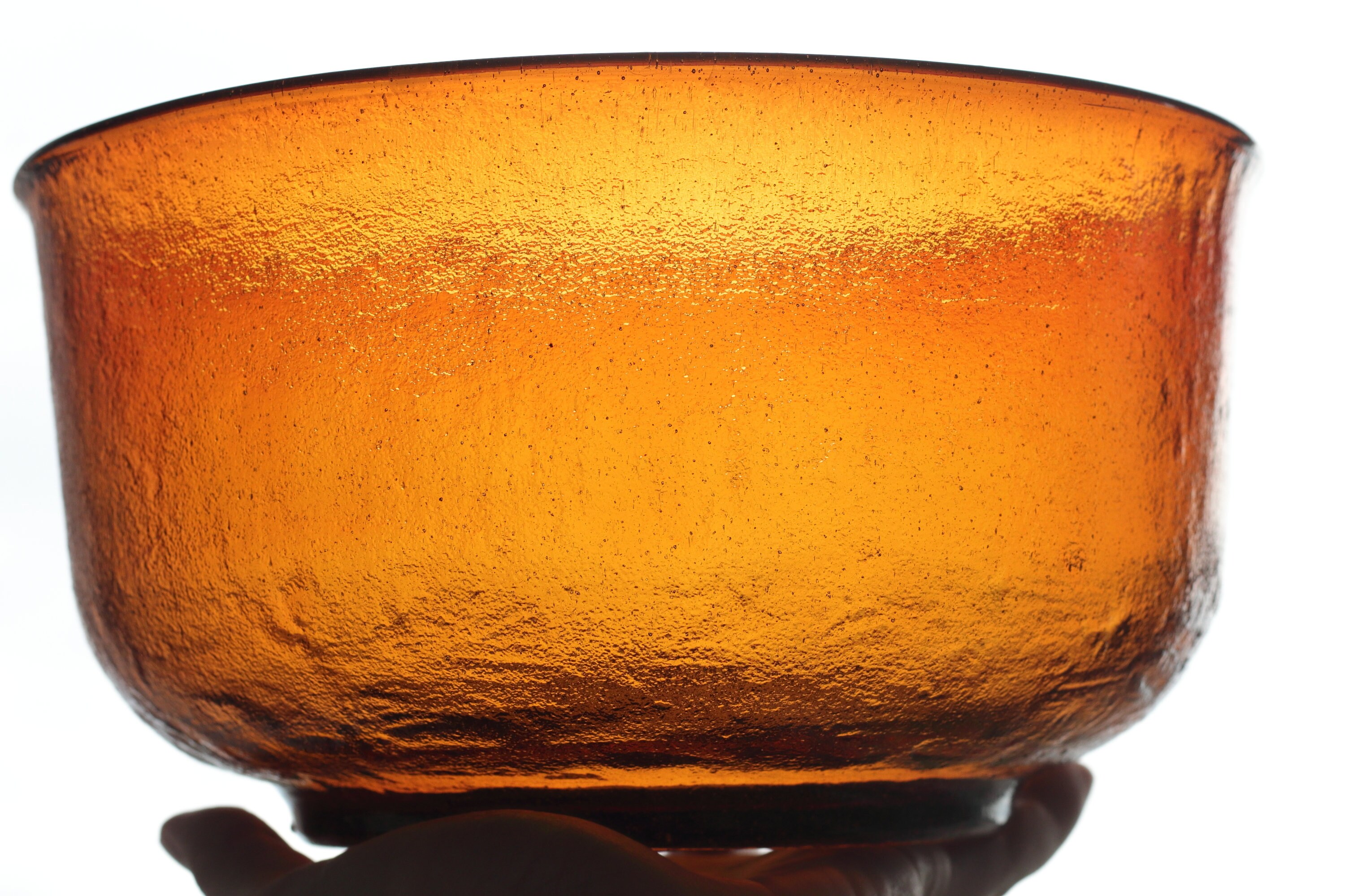Large Vintage Orange Glass Bowl Vintage Arcoroc Sierra Bowl - Etsy