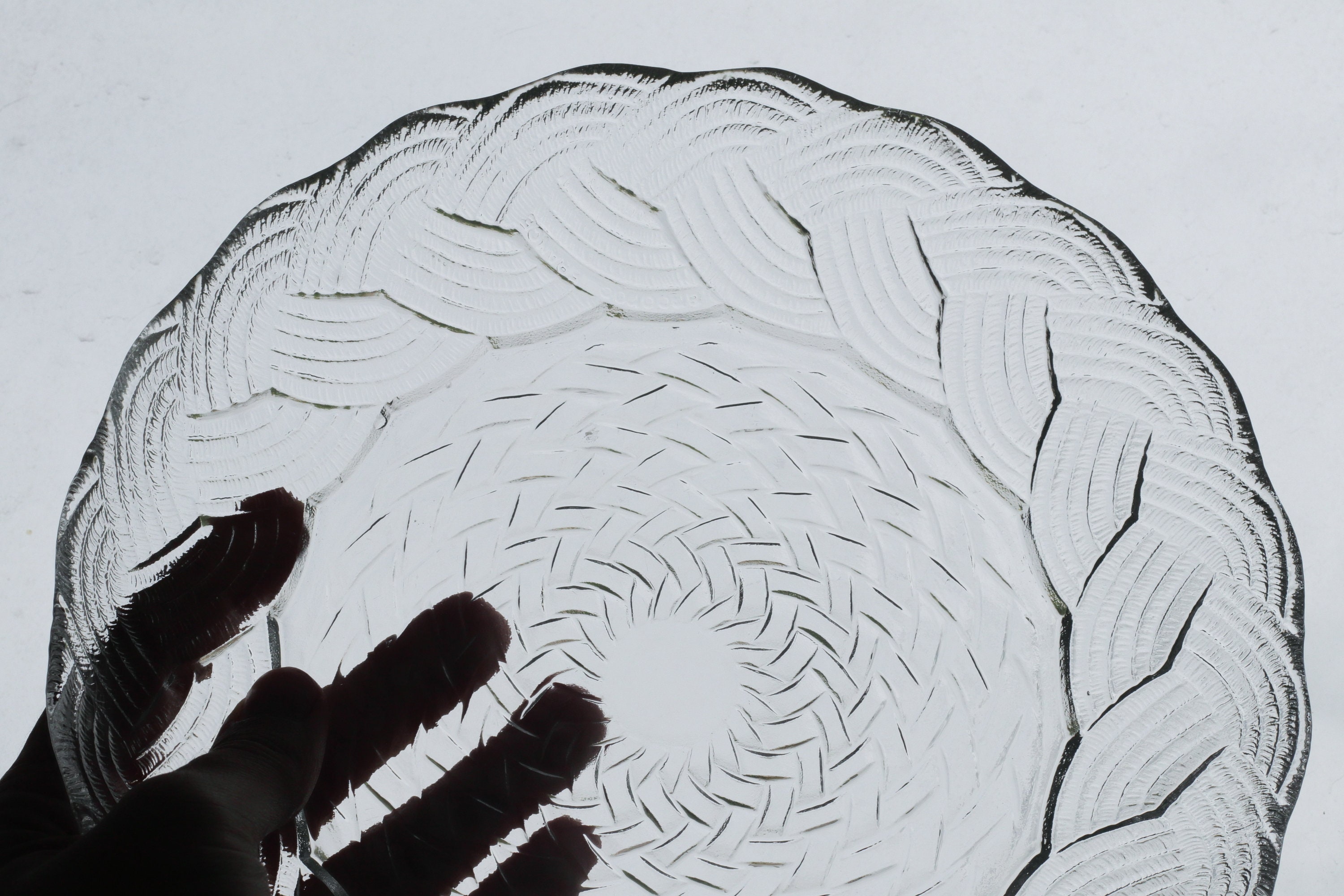 Vintage Textured Glass Plate, Vintage Arcoroc Glass Plate, Clear Glass ...