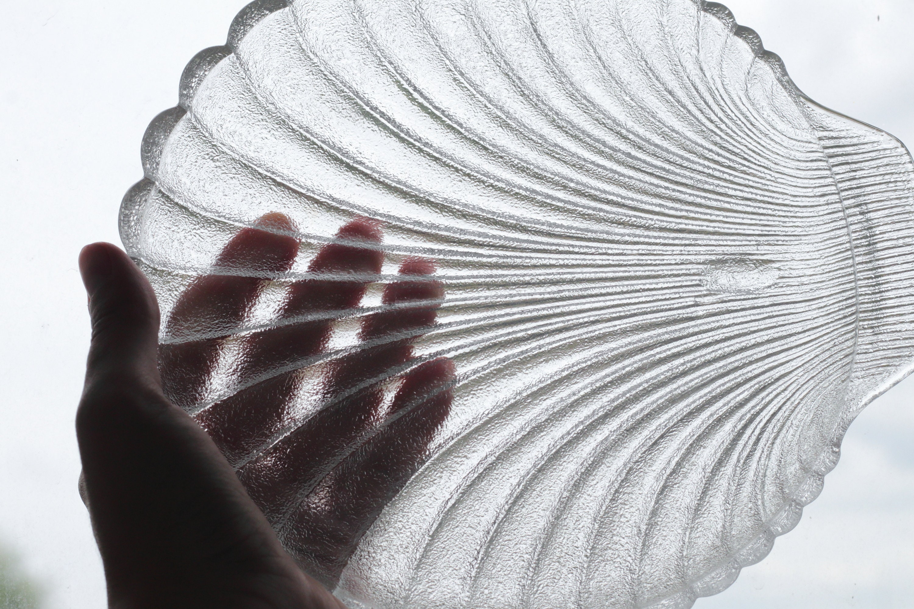 Vintage Shell Glass Plate, Vintage Archor Hocking Shell Glass Plate ...