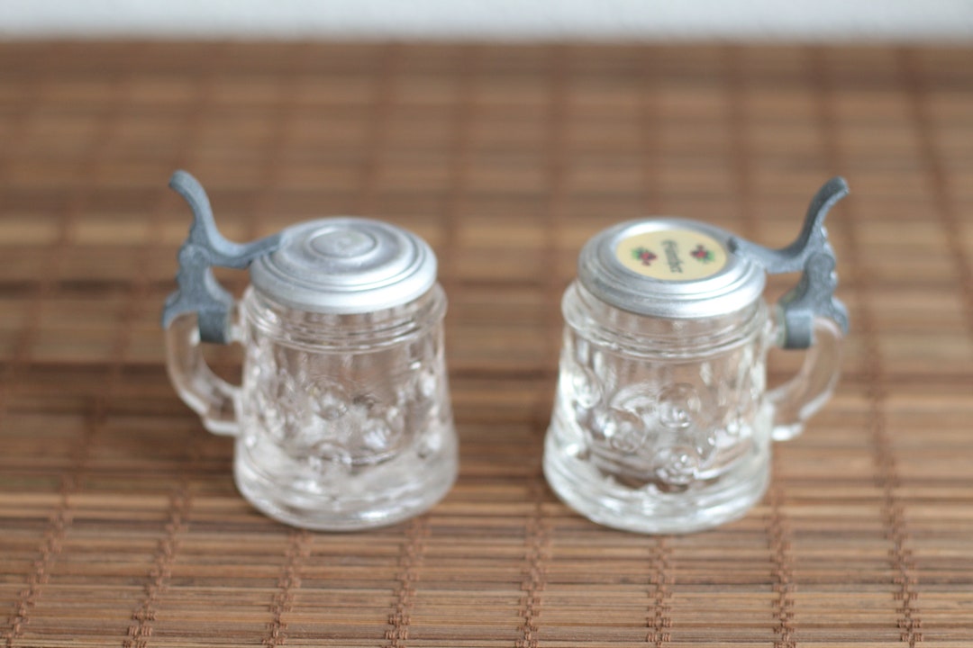 Vintage Mini Hobnail Glass Beer Stein, Miniature Beer Stein With Lid ...