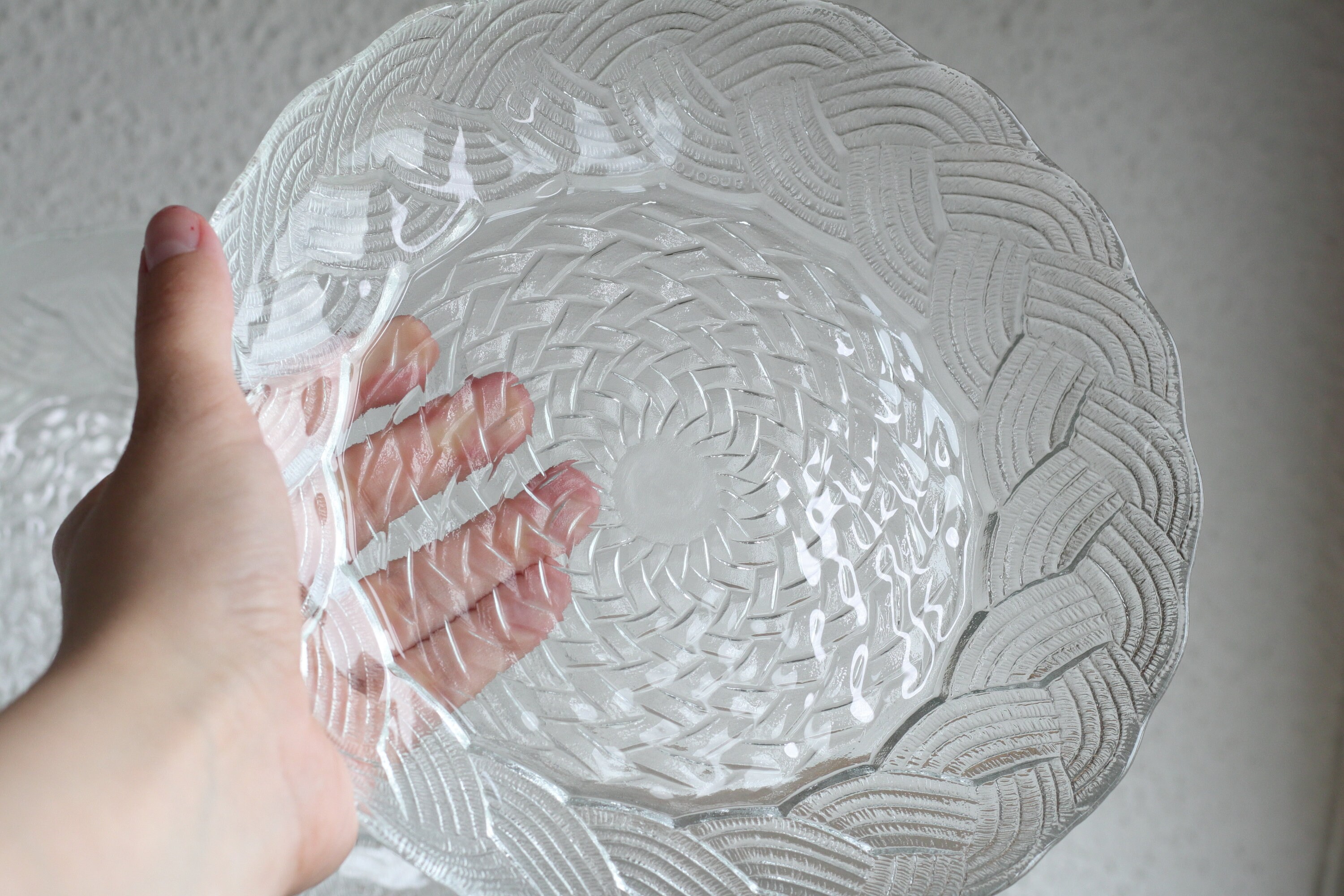 Vintage Textured Glass Plate, Vintage Arcoroc Glass Plate, Clear Glass ...