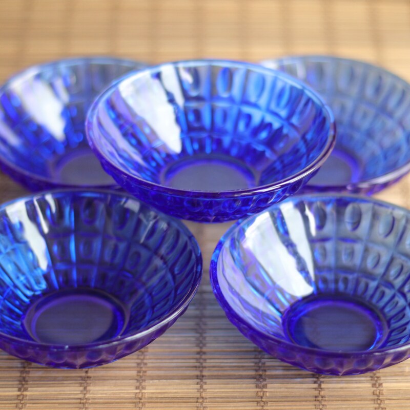 Cobalt Blue Glass Bowl - Etsy