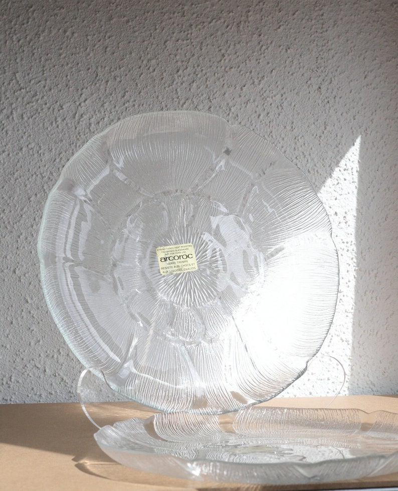 Set of 2 NEW Vintage Arcoroc Fleur Glass Plate, Vintage Arcoroc Glass ...