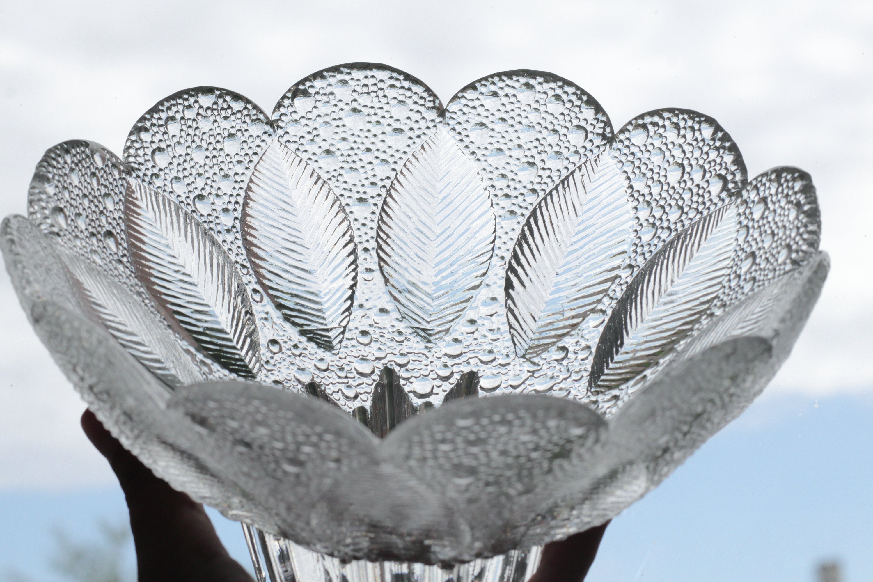 Vintage Crystal Footed Bowl, Vintage Medea Crystal Bowl, Clear Glass ...