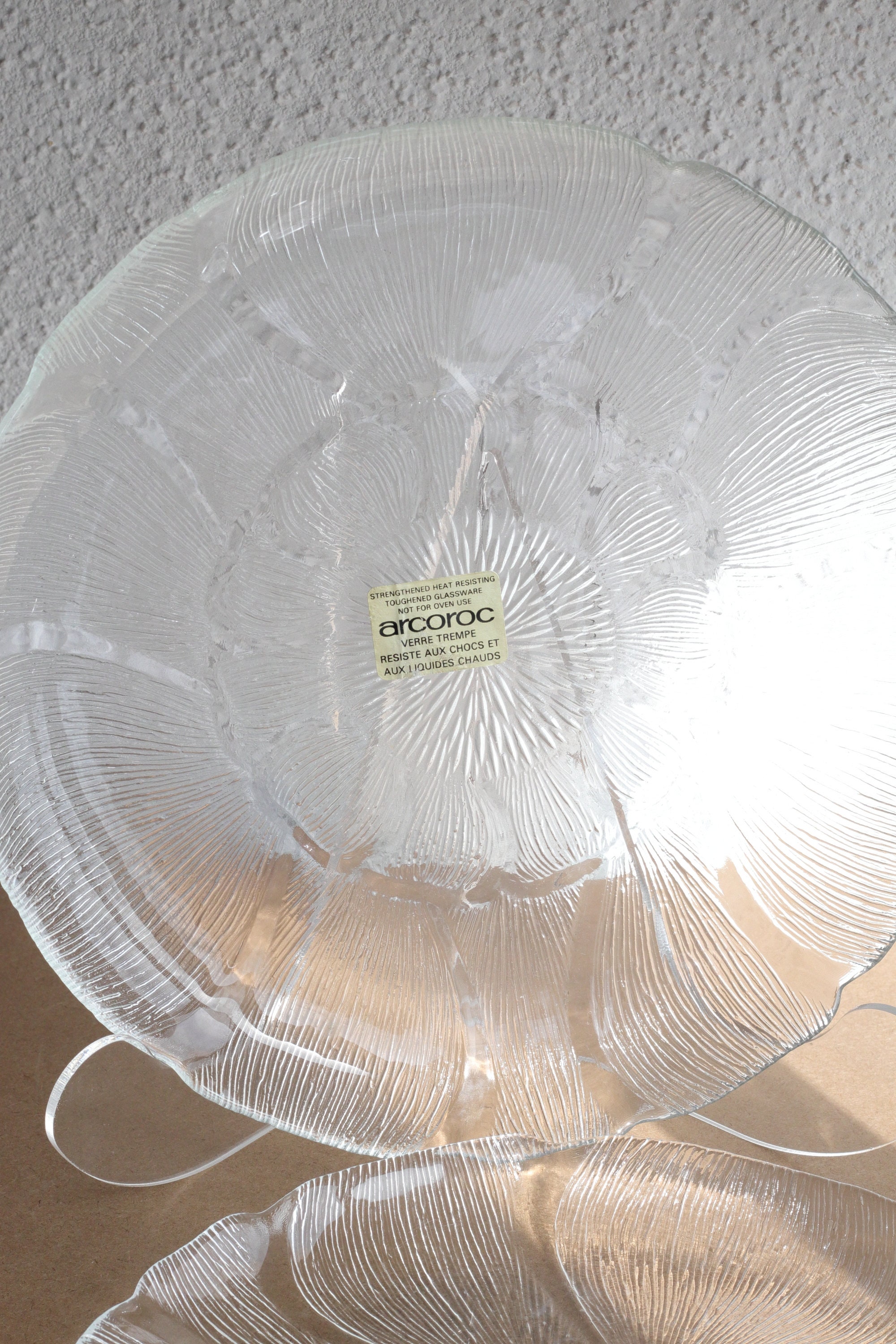 Set of 2 NEW Vintage Arcoroc Fleur Glass Plate, Vintage Arcoroc Glass ...
