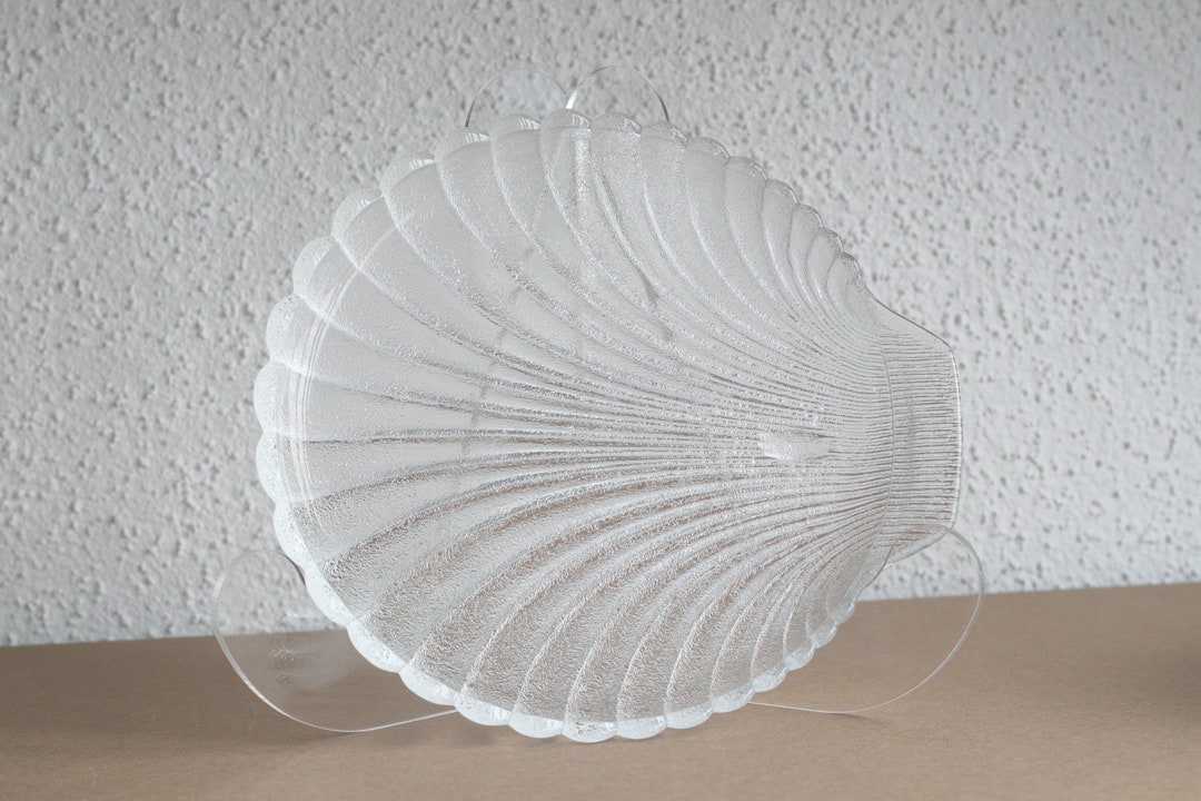 Vintage Shell Glass Plate, Vintage Archor Hocking Shell Glass Plate ...