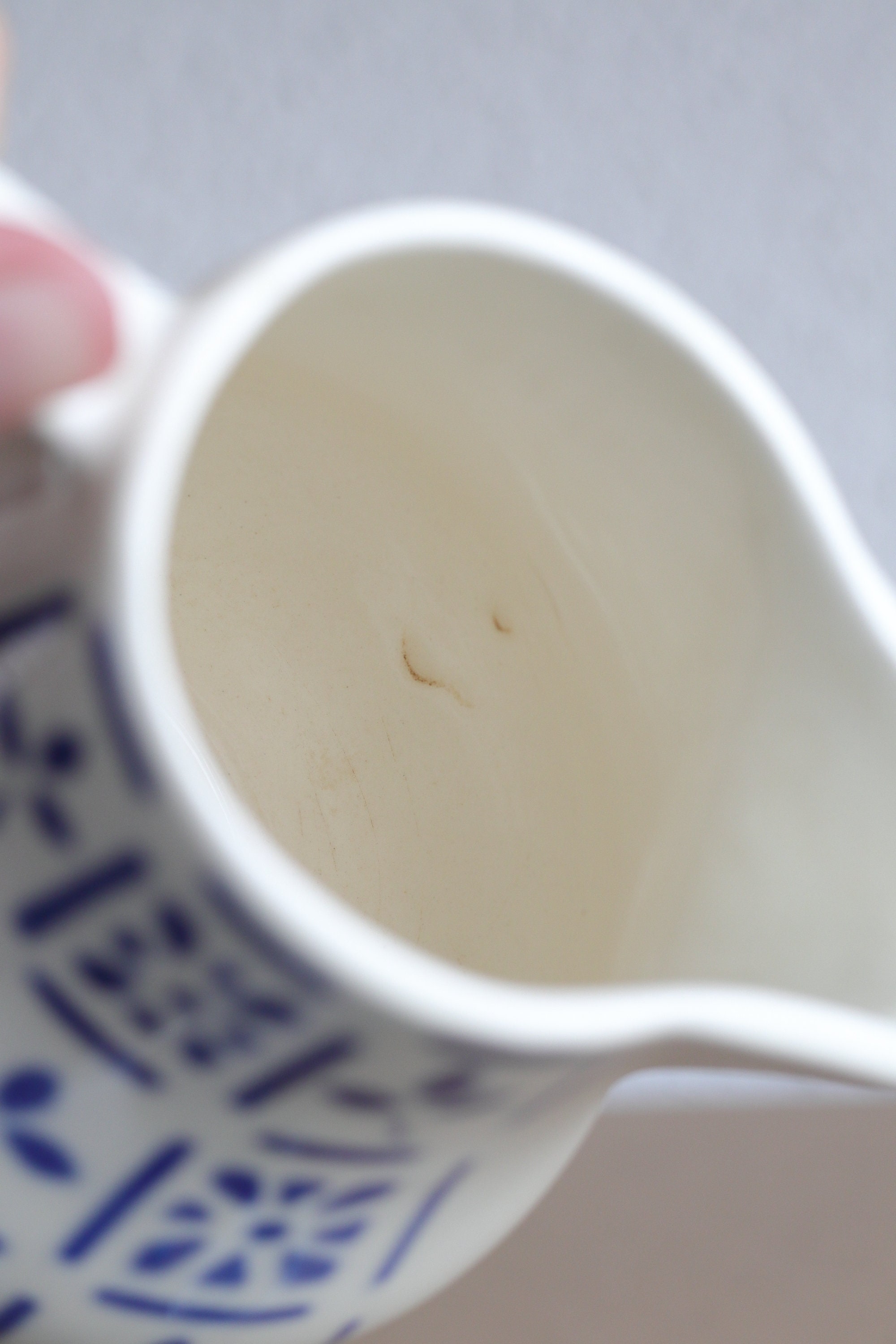 Vintage Blue and White Pitcher, Blue and White Waku Pitcher, Vintage ...