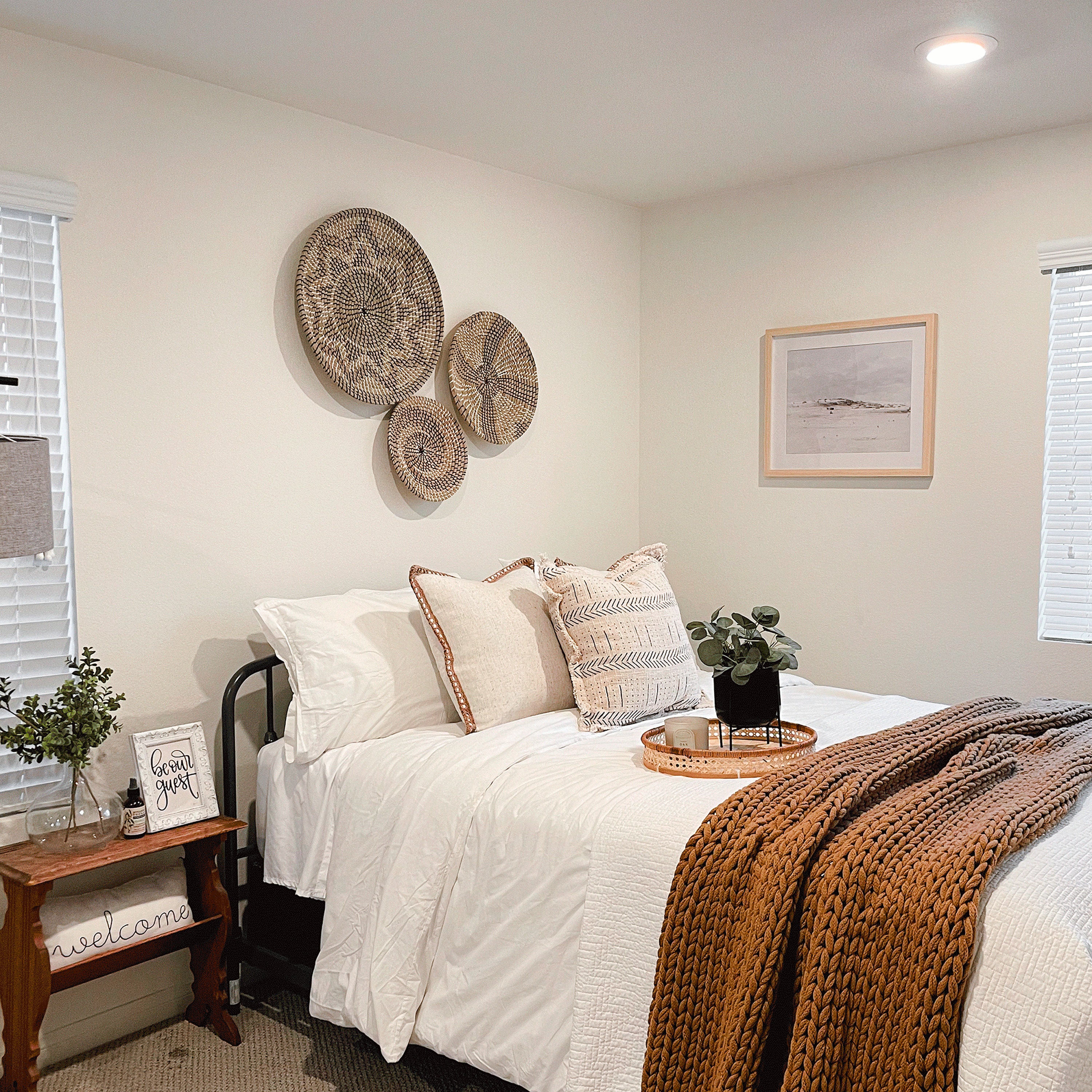 Wicker Wall Basket Décor Set of 3 Hanging Woven Wall Basket - Etsy