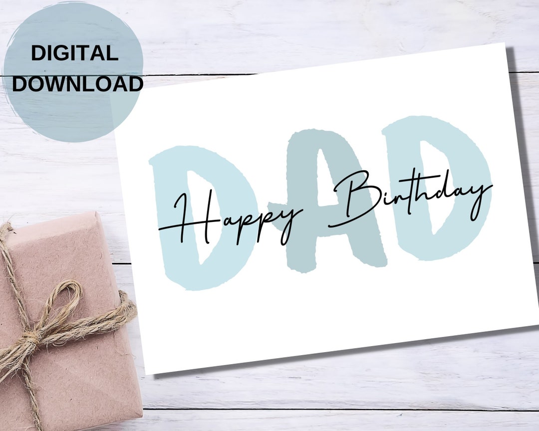 Happy Birthday Dad Birthday Card for Father Birthday Card Digital ...