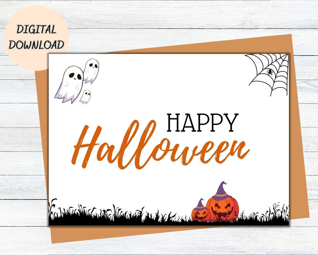 Happy Halloween Card Digital Halloween Card Printable Halloween Card ...