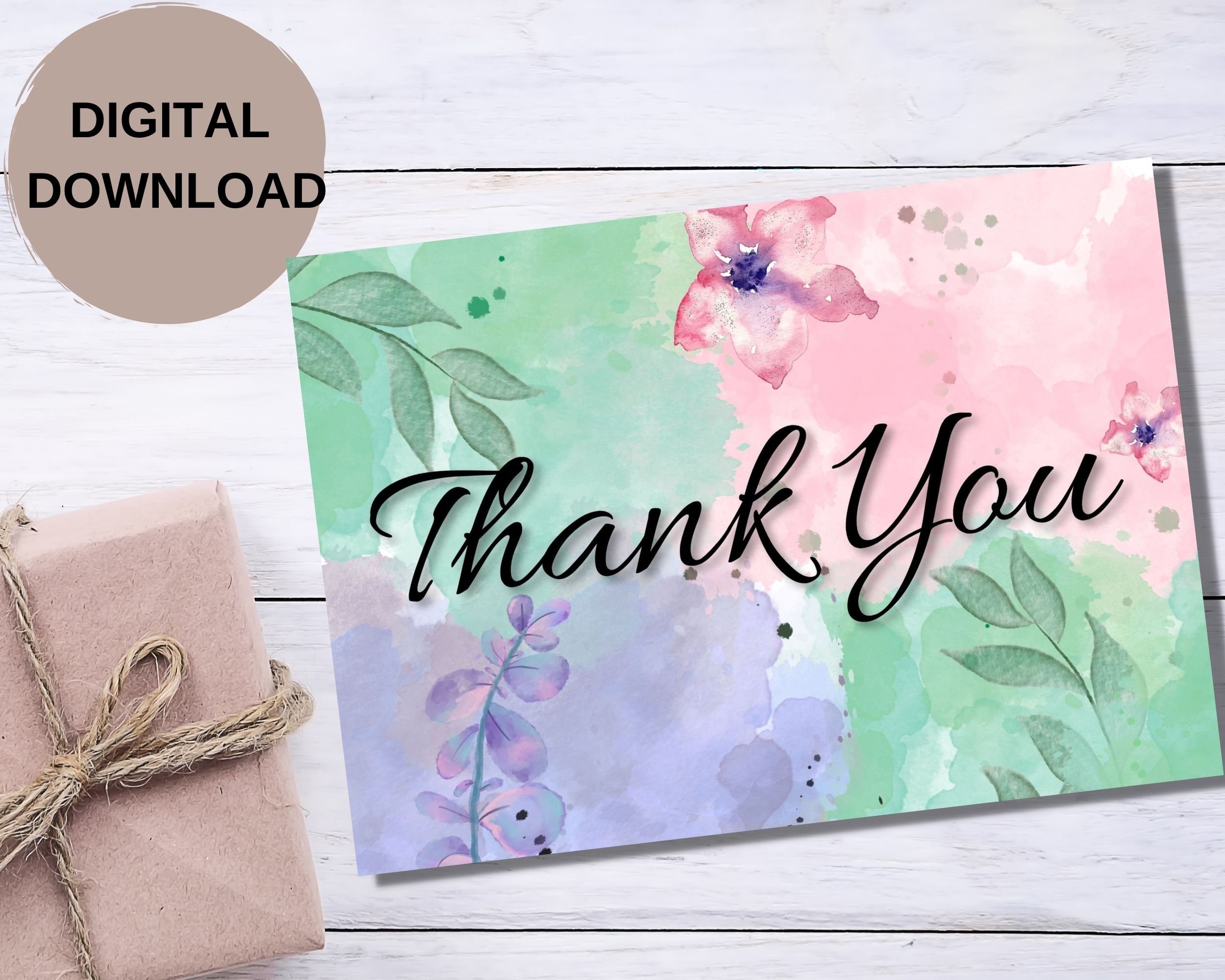 Thank You Card Digital Thank You Card Printable Thank You Card Digital ...